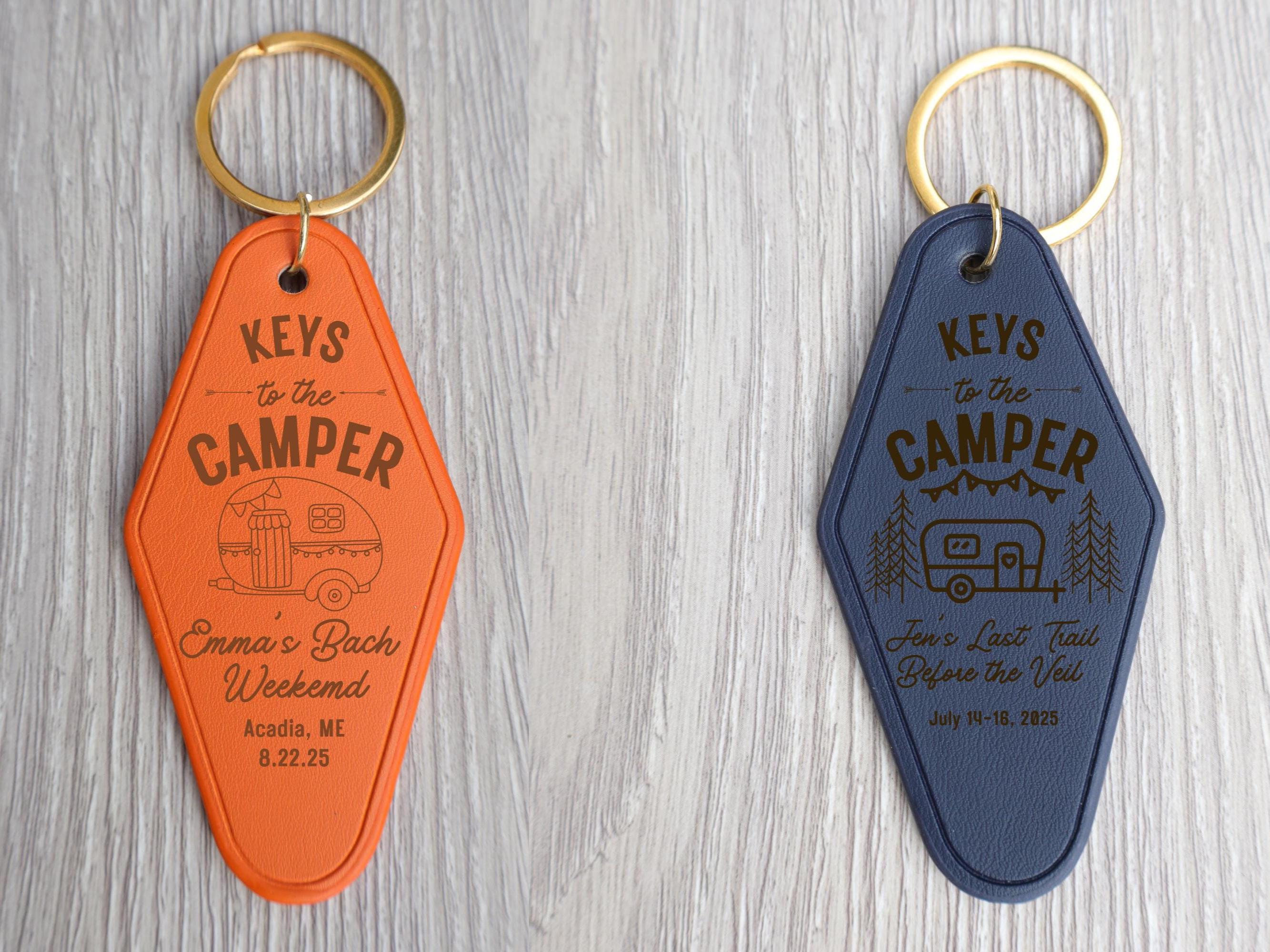 Bachelorette Camper Party Motel Keychain, Camping Batch Weekend, Custom ...
