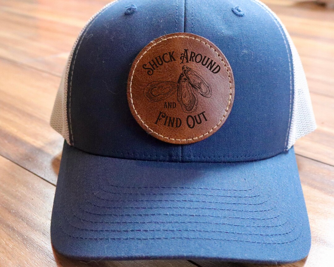 Oyster Leather Patch: Shuck 'em Iron on for Hats, Jackets - Etsy