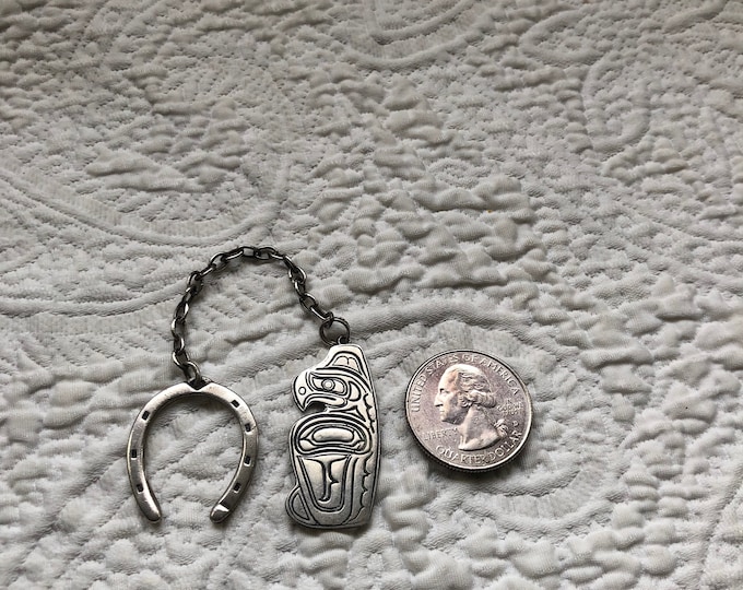 Vintage Artisan Made Canadian Tlingit Carved Sterling Silver eagle ...