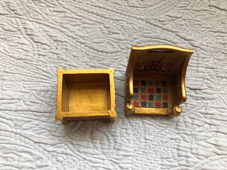 Vintage Replica of Egyptian Chair of Sitamun Small Jewelry/trinket Box ...