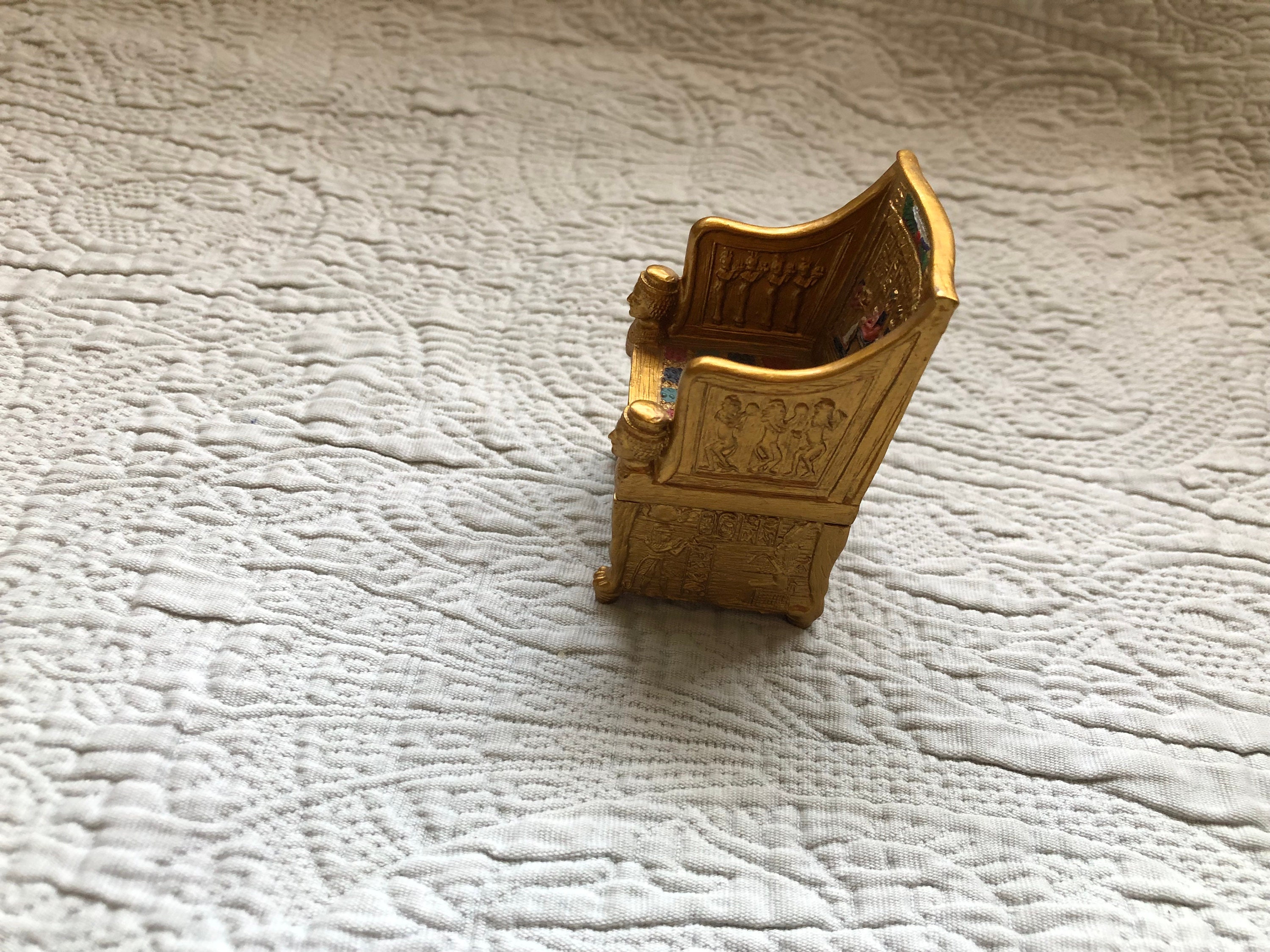 Vintage Replica of Egyptian Chair of Sitamun Small Jewelry/trinket Box ...