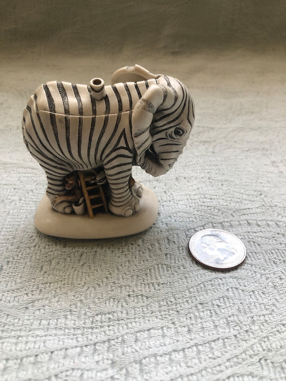 Retired Harmony Kingdom Emperor's New Clothes Elephant in Zebra Stripes ...