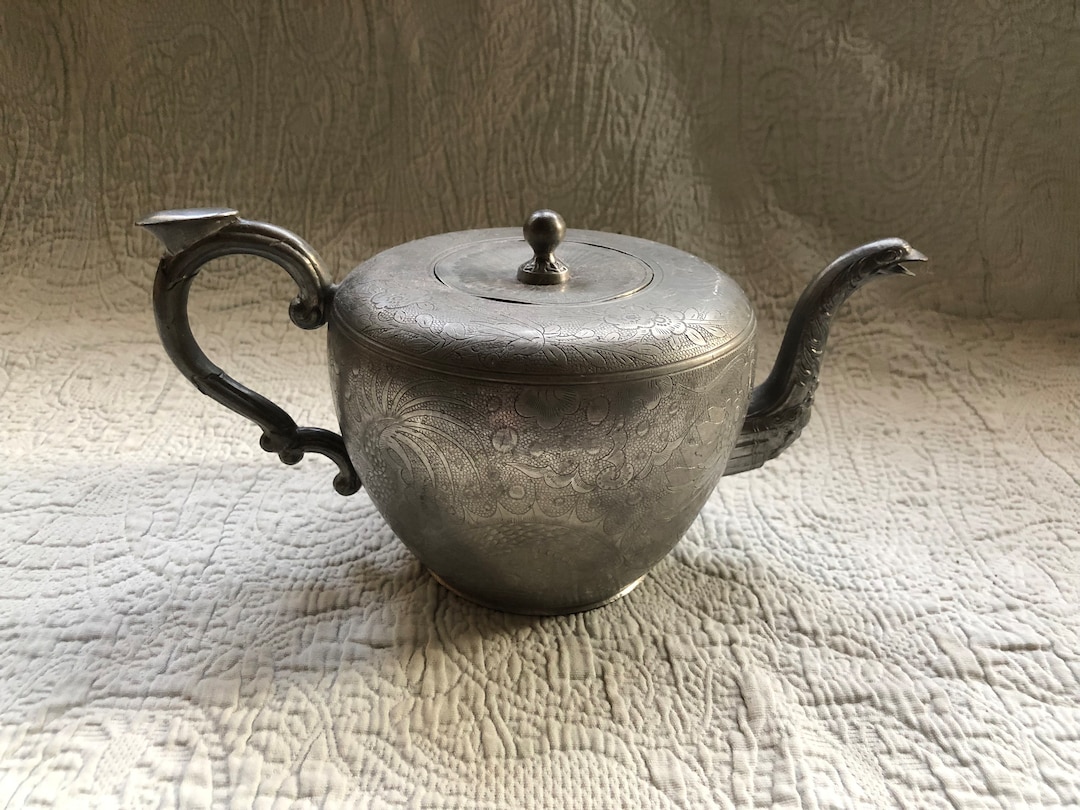 Antique Chinese Kut Hing Swatow Pewter Teapot With Dragon and Birds - Etsy