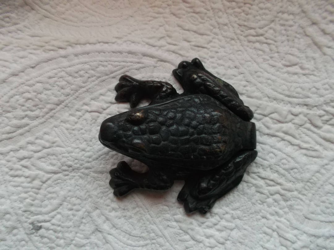 Antique Bronze Frog Match Safe and Match Strike - Etsy