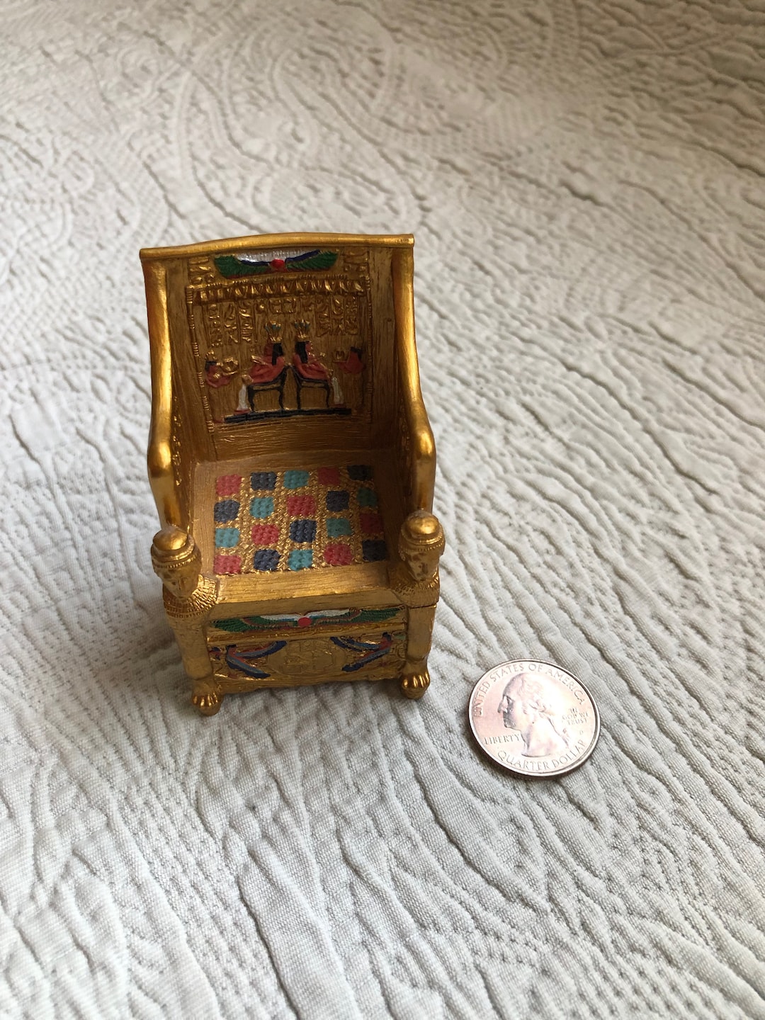 Vintage Replica of Egyptian Chair of Sitamun Small Jewelry/trinket Box ...