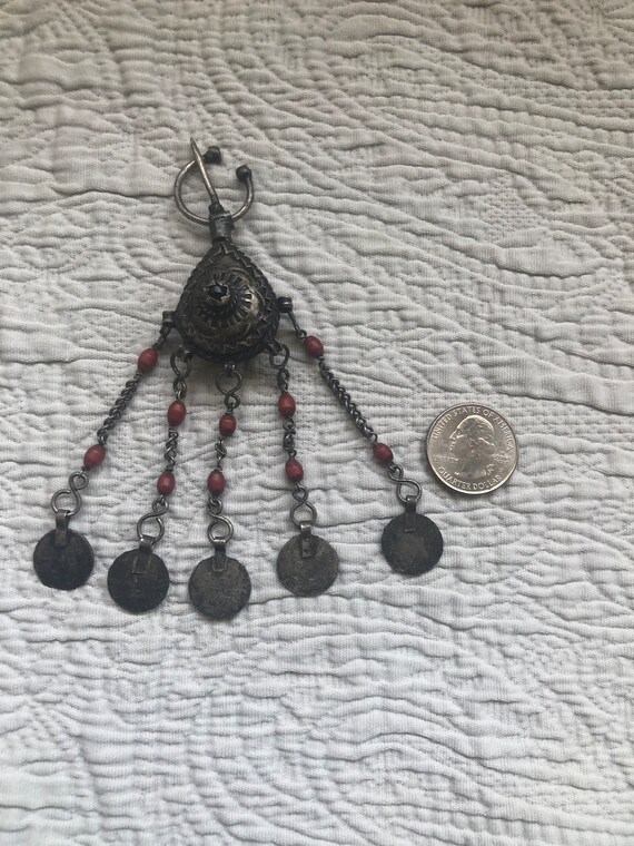 Moroccan metal fibula - Gem