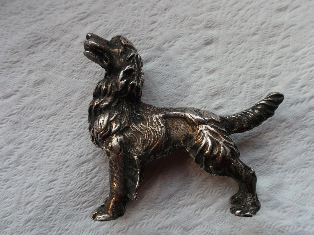 Vintage Silver Plated Iron Irish Setter Figurine - Etsy