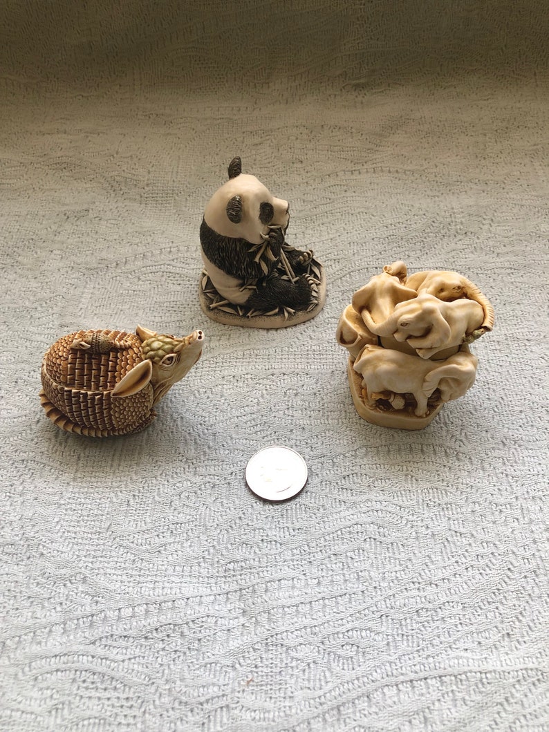 3 Harmony Kingdom Boxes Bamboozled Panda, Safari Elephants and Baby on ...