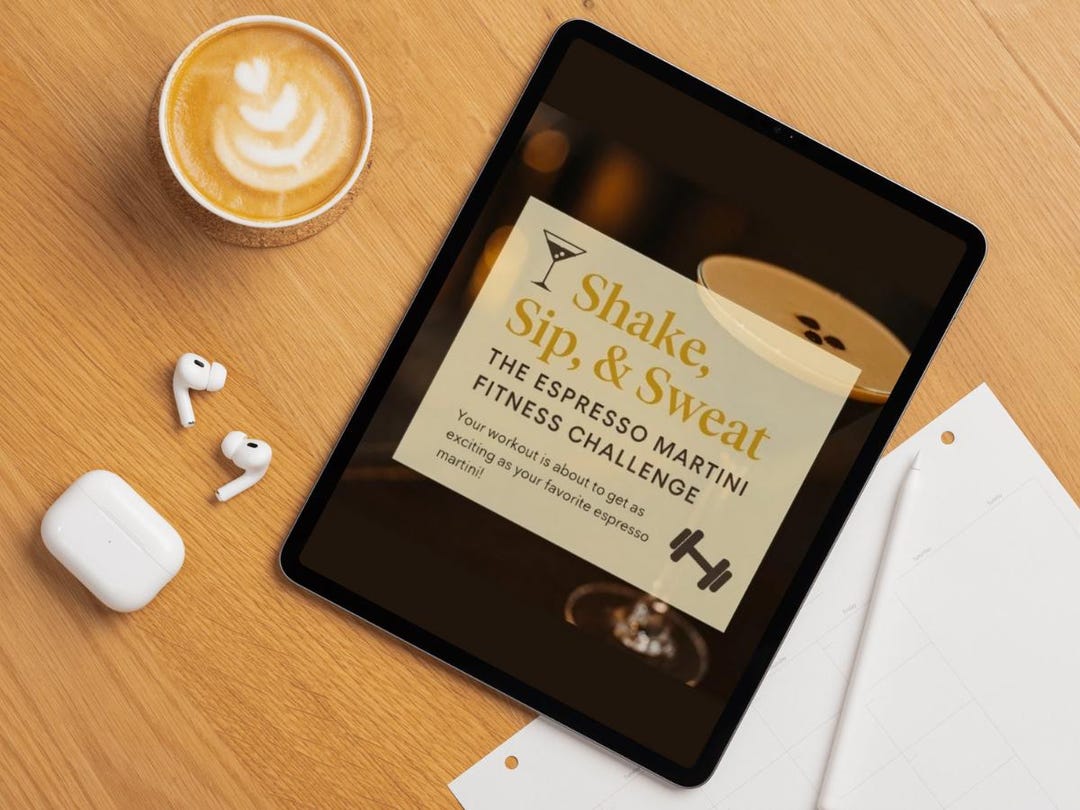 Shake, Sip & Sweat – Fun Printable Espresso Martini Fitness Challenge ...