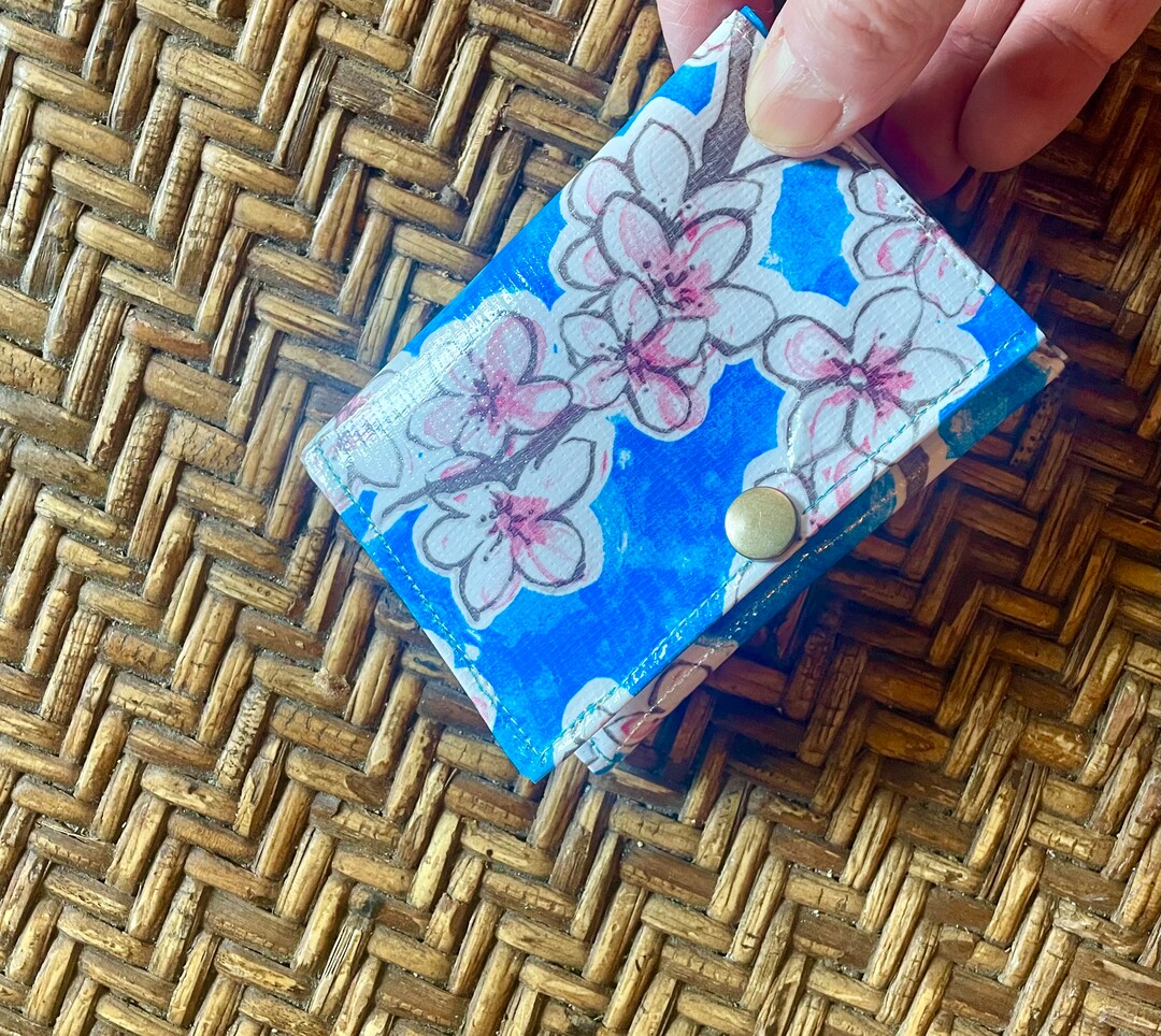 Love Shine Cherry Blossom Trifold Oil Cloth Wallet, Billfold - Etsy