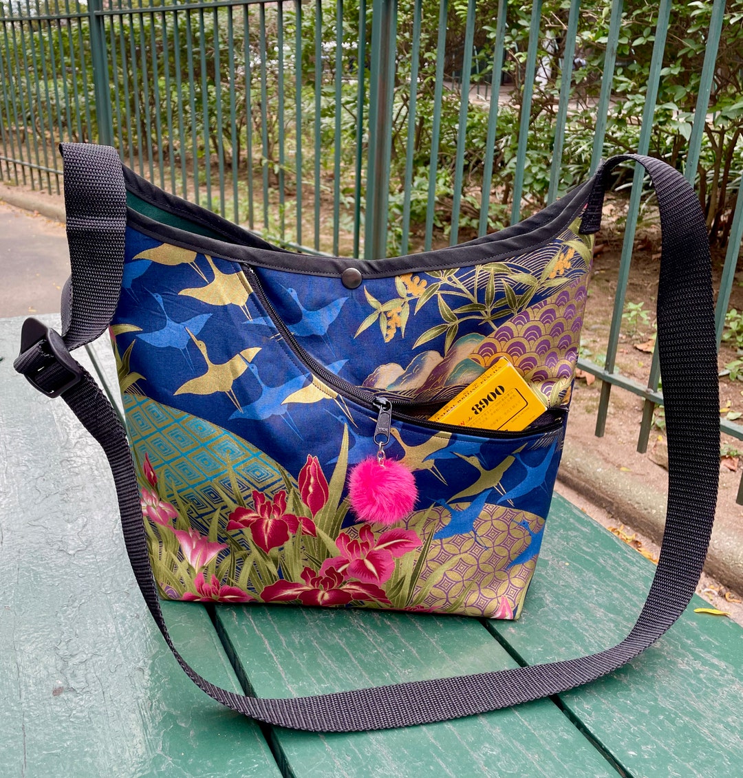 Asian Floral Cotton Print Shoulder Market Bag, Crossbody Bag - Etsy