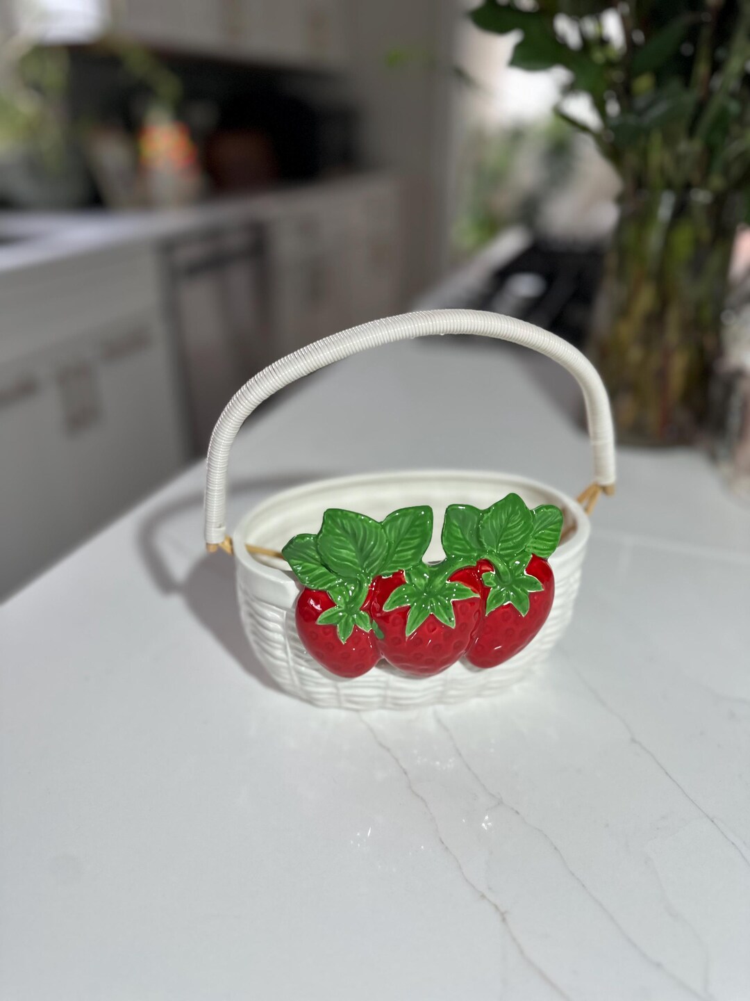Vintage Ceramic Strawberry Basket Fruit Bowl Rosenthal Netter Art ...