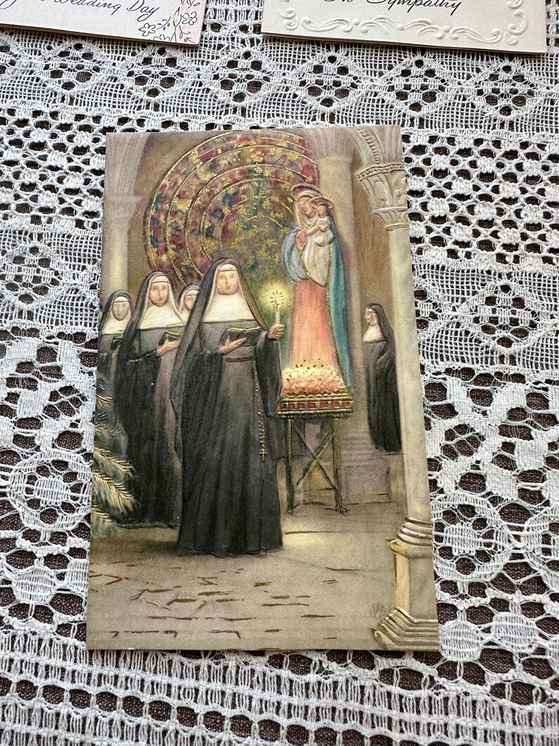 Vintage Religious Catholic Prayer Mass Cards Images Pictures Nuns ...