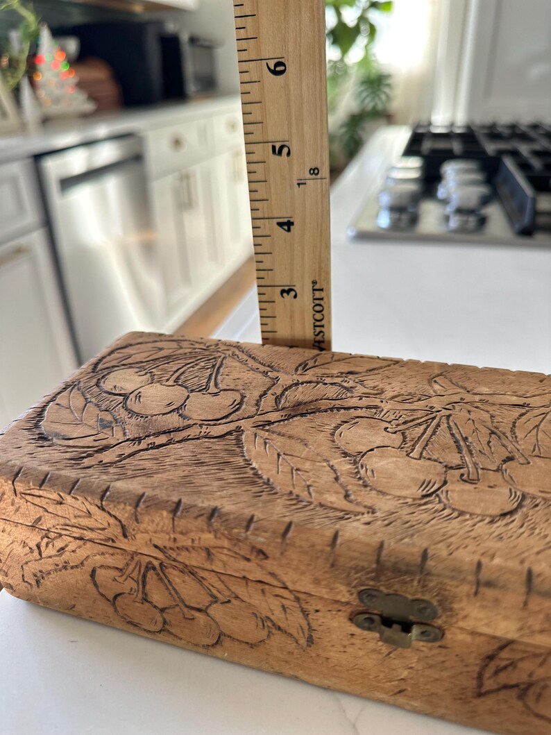Vintage Antique Pyrography Wood Burning Cherry Engraved Cherries ...