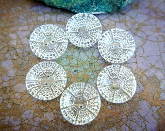 15 Glass Buttons Antique Vintage White Can Be Use as a | Etsy