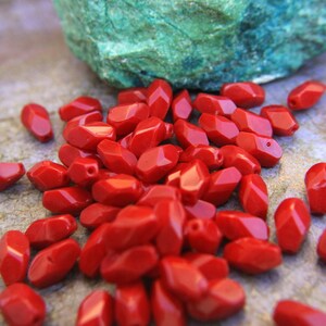 20 Czech Glass Beads Red Faceted 9mmx5mm Czech Beads - Etsy