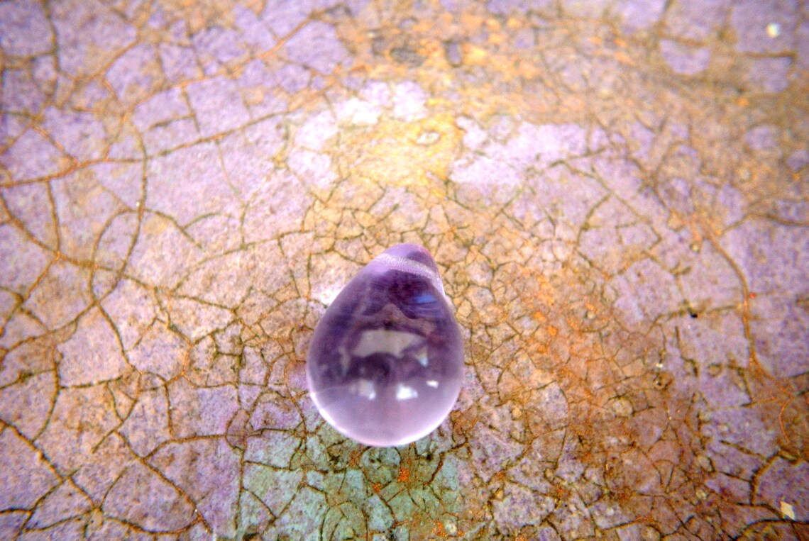 7 Vintage Glass Beads Translucent Purple Tear Drop 18mm X13mm - Etsy