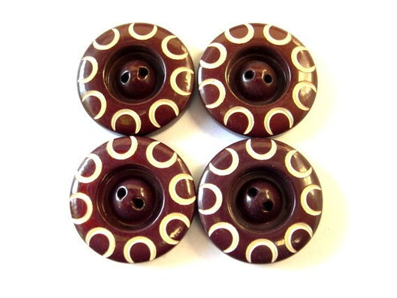 6 Vintage Buttons Plastic, Unique Pattern 19mm - Etsy