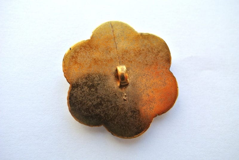 6 Vintage flowers buttons bronze color large buttons 36mm | Etsy
