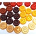 42 Vintage Buttons, 7 Colors, 22mm, Suitable for Button Jewelry, Sewing ...