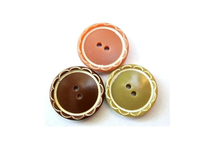 6 botones de flores vintage de 20 mm botones raros: - Etsy España