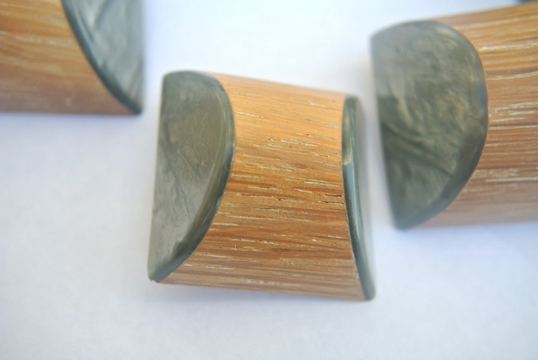 6 Antique Vintage Wood Buttons, Square High Buttons, RARE -select Size ...