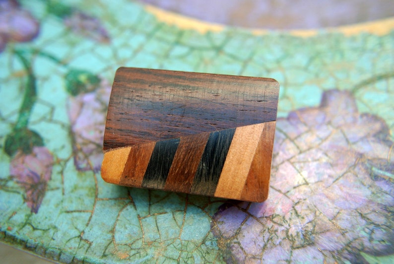 6 Vintage Wood Buttons Rectangle Shank Buttons 30mmx22mm VERY - Etsy