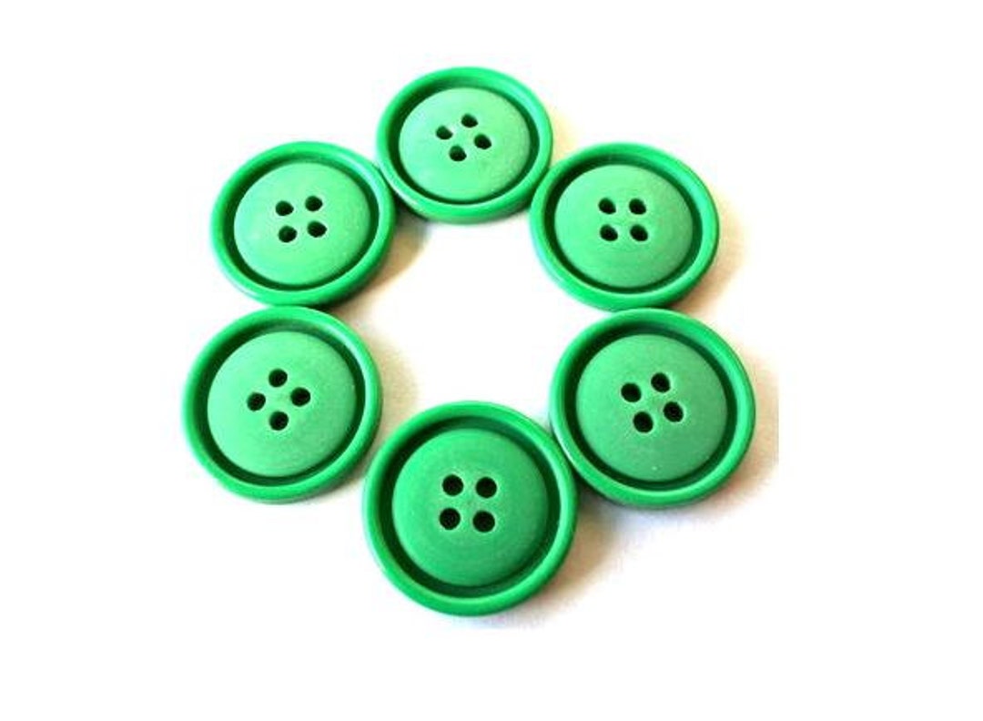 6 Vintage Buttons, Unique Beautiful Shade of Green 23mm - Etsy