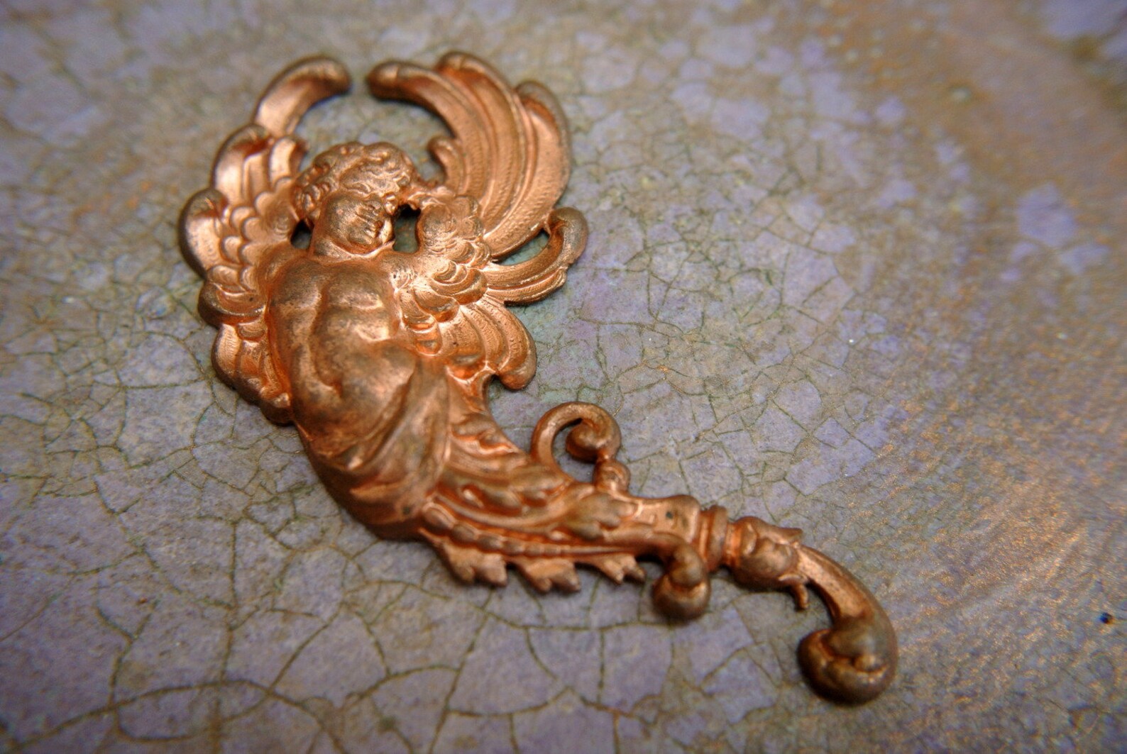 Vintage Wings Angel Metal Stamping Made of Copper 70mmx34mm, RARE - Etsy