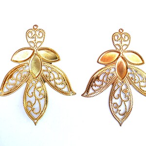 2pcs Vintage Filigree Metal Gold Color Unique Design 65mm Length - Etsy