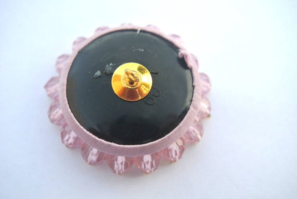 Vintage Button Flower Button Pink Color Made of Beads and - Etsy