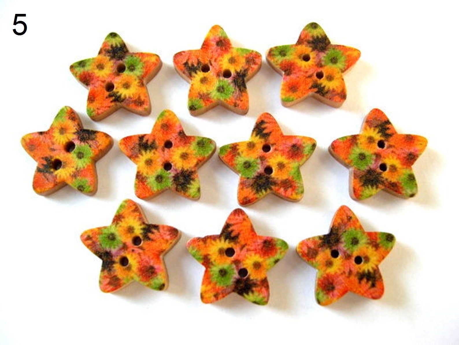 10 Star Shape Wooden Buttons in Assorted Colors 18mm-select - Etsy
