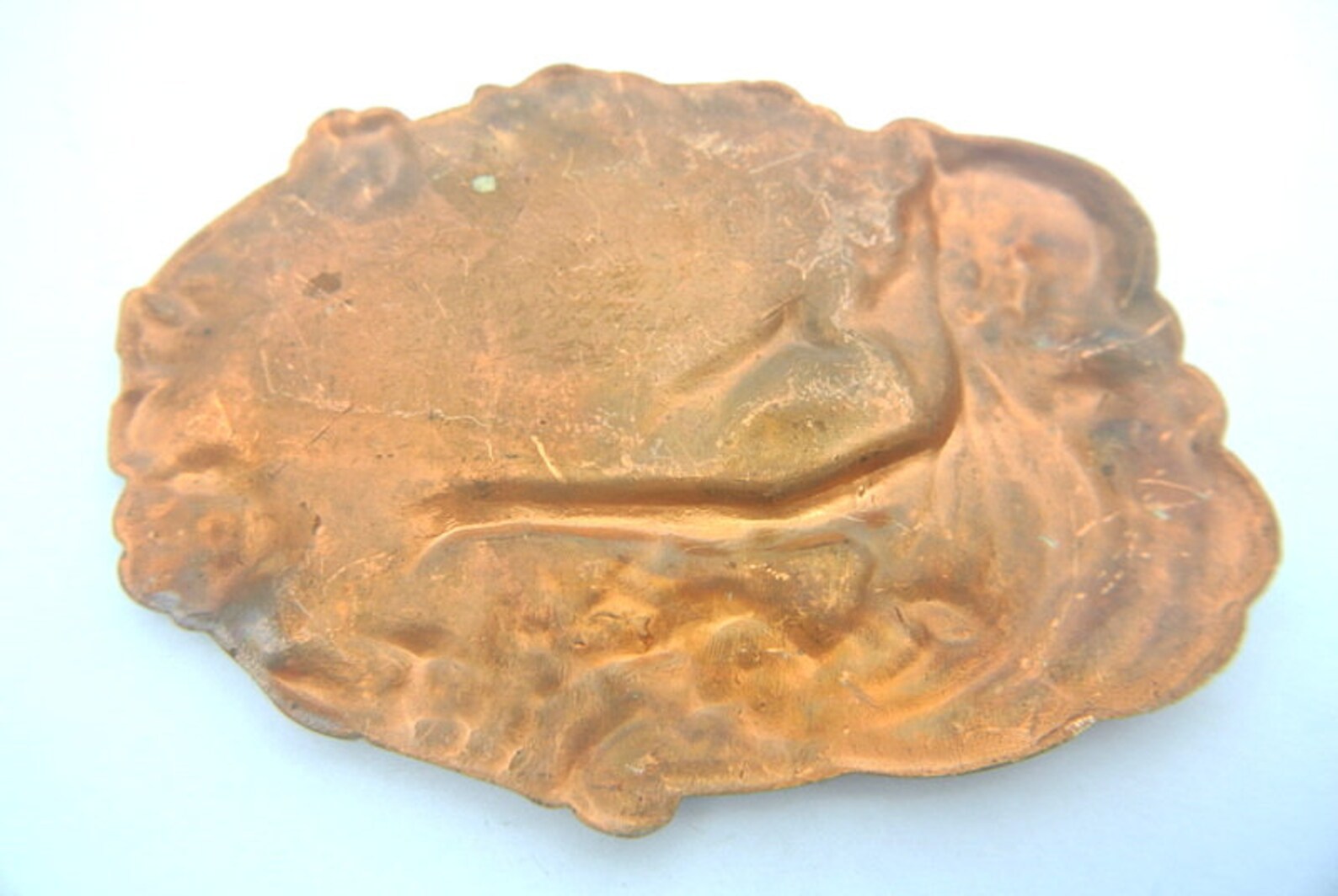 Vintage Metal Stamping Women's Head Large Heavy Copper - Etsy