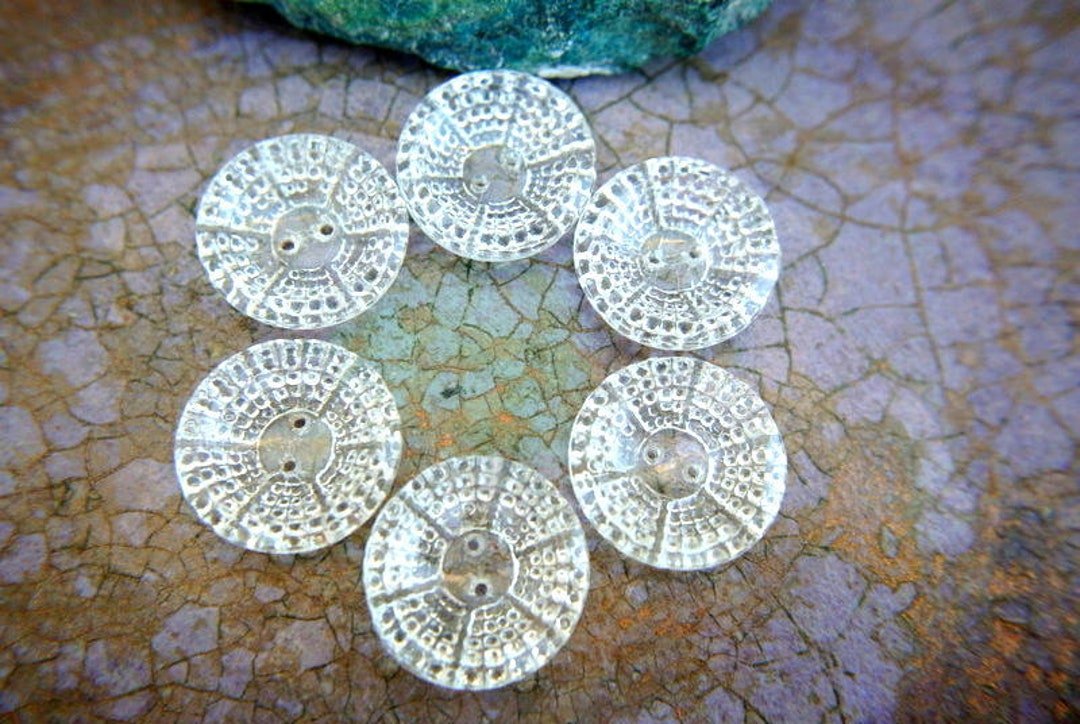 6 Antique Vintage Glass Buttons 18mm - Etsy