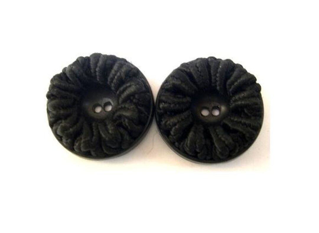 2 Buttons, Black, Rare Antique Vintage Buttons Made of Threads on ...