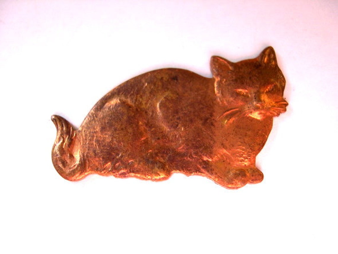 Vintage Cat Metal Stamping - Etsy