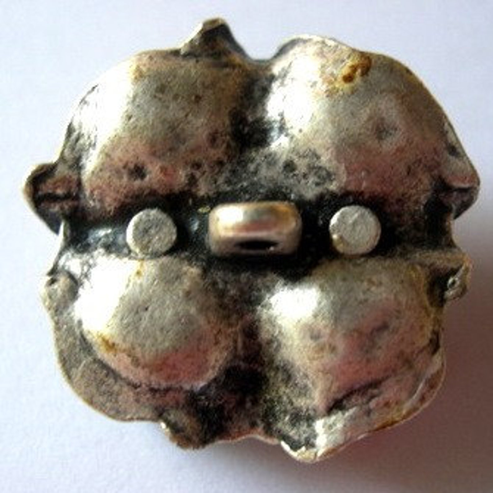 Vintage Button Metal Jewel Button With Wood Colorful Balls | Etsy