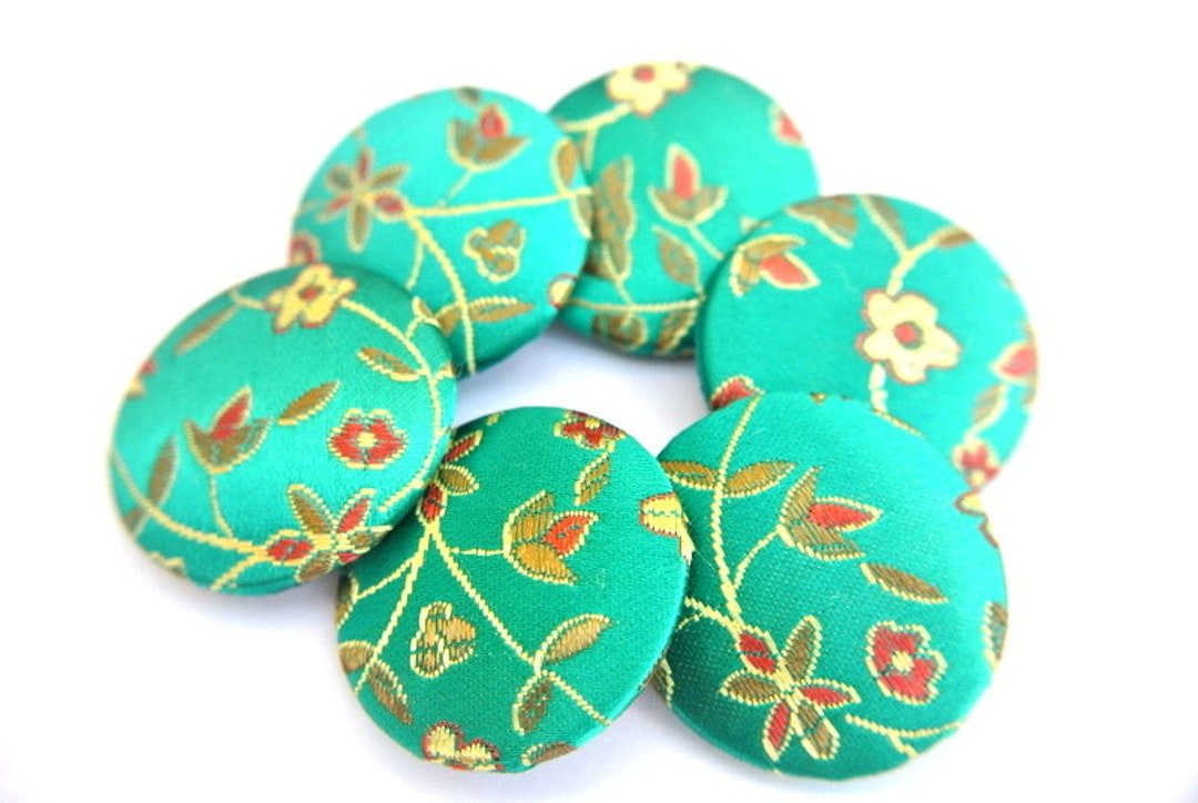 6 Buttons, Covered Buttons Japanese Fabric, Cloth Buttons, Fabric ...