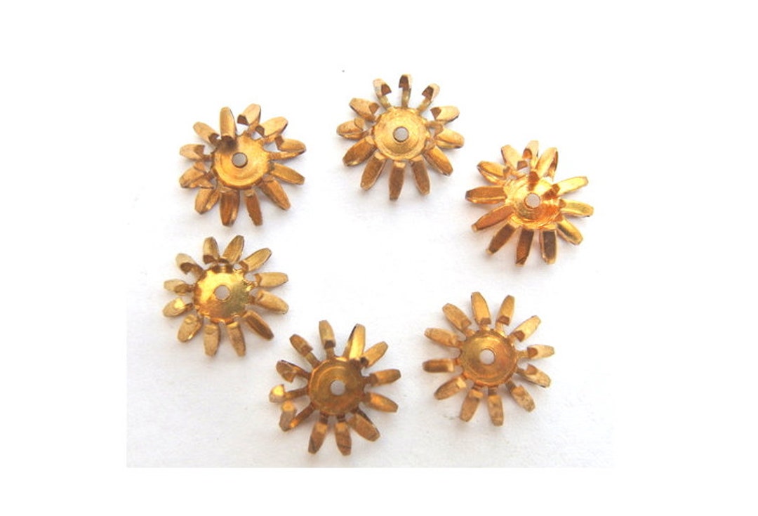 6 Vintage Bead Setting, Beading Findings 11mm Base 5mm Heigh, Cabouchon ...