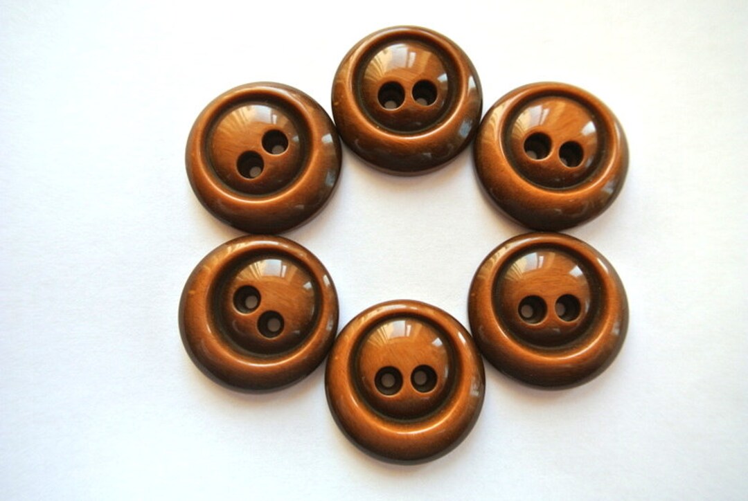 Plastic Buttons 6 Buttons New Buttons Brown Shade 28mm - Etsy