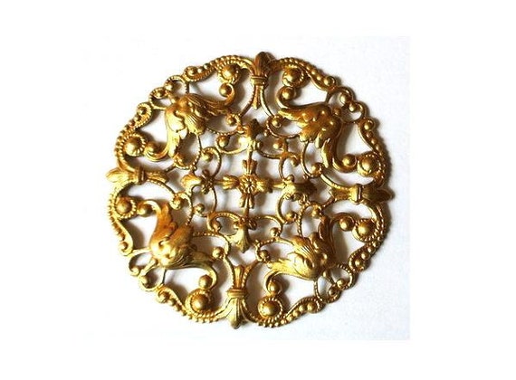 Vintage Filigree Flowers Design With Inside Flowers Huge 48mm - Etsy