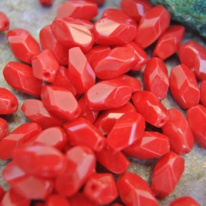 20 Czech Glass Beads Red Faceted 9mmx5mm Czech Beads - Etsy