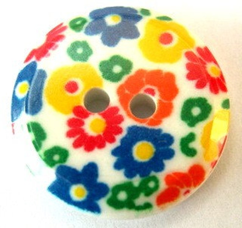 6 Buttons, Vintage, Flowers Ornament,plastic, for Button Jewelry, 19mm ...