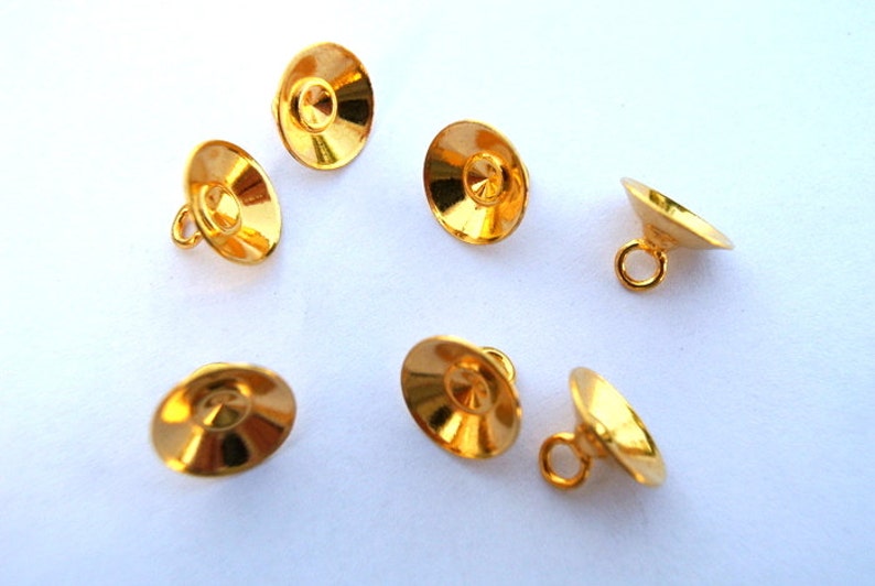 10 VINTAGE Metal Base for Creating Dangling Beads or Buttons - Etsy