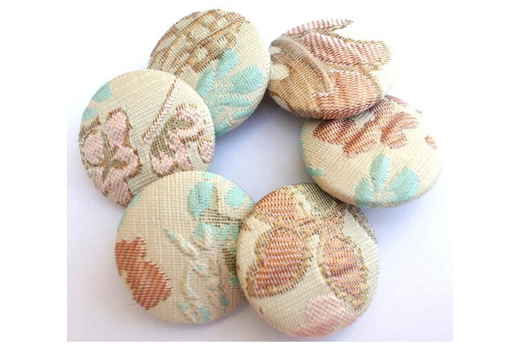 6 Fabric covered buttons handmade buttons high quanlity | Etsy