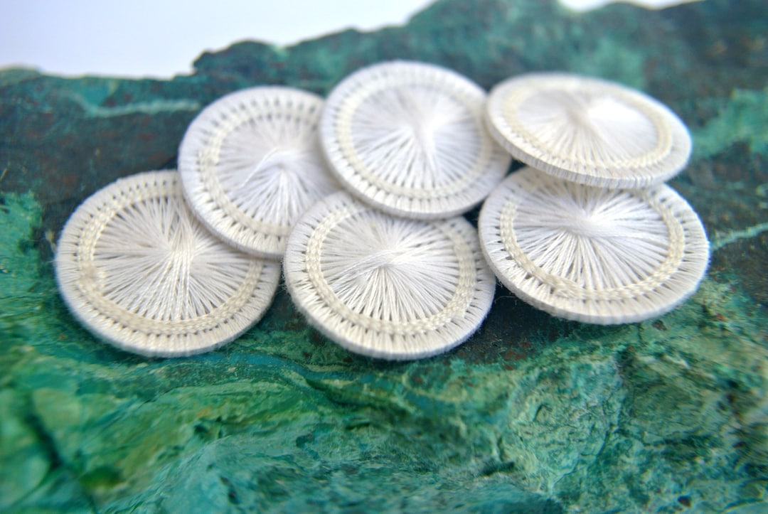 10 Vintage Buttons Made of White Threads 18mm - Etsy