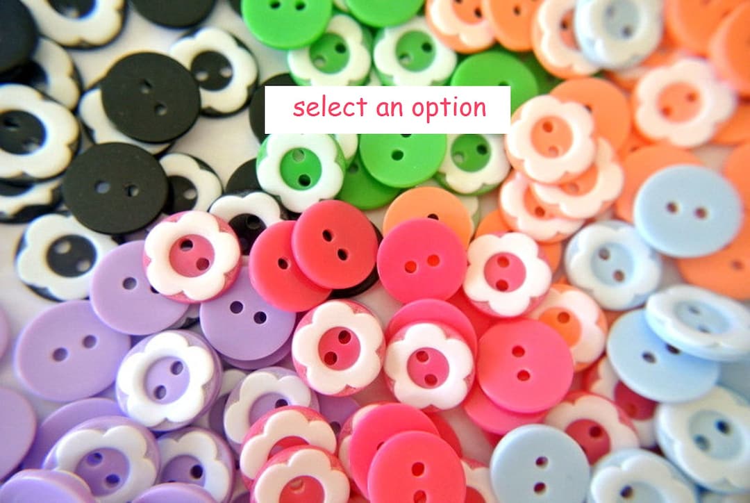 10 Flower Buttons, Resin Buttons in 6 Colors 13mm Shank Buttons-select ...