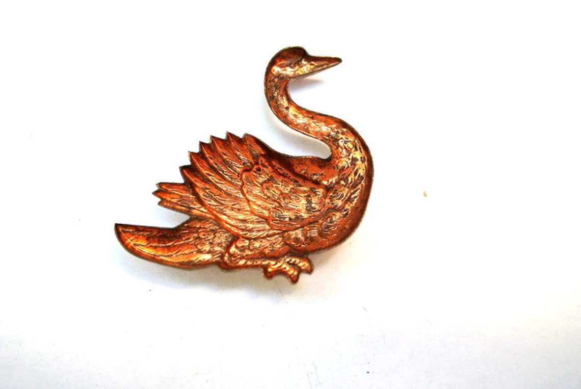 Vintage Water Bird Metal Stamping, Findings Made of Copper-select Size ...