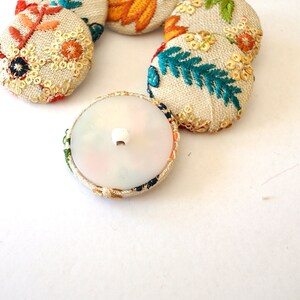 Set of 6 Handmade Embroidered Fabric Covered Buttons (38mm) - Etsy