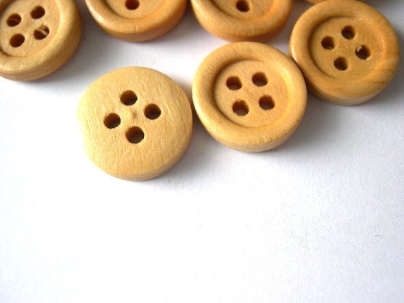 15 Wood Buttons 15mm | Etsy